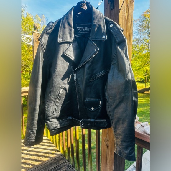 Unik | Jackets & Coats | Unik Leather Mens Motorcycle Jacket Sz 46 ...